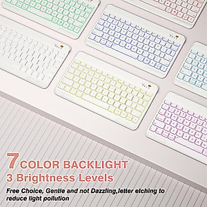 OPAKIT Keyboard Case for iPad Air-2 9.7 Inch 2014, 7-Color Backlit Detachable Wireless with Pencil Holder, Stand Folio Cover for 6th 5th Generation 2018/2017, Pink