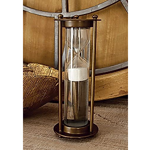 Deco 79 Aluminum Timer with Water Tube, 3" x 3" x 8", Brown
