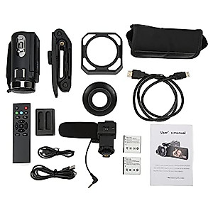 4K HD Digital Video Camera, 18X Digital Zoom Digital Recording Video Camera ABS for Shooting