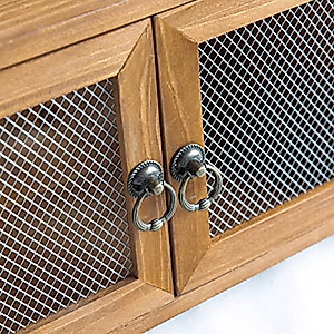 COLLECTIVE HOME - Storage Cabinet, Mini Countertop Cabinet, Wood Organizer for Kitchen Living Room Bedroom Bathroom Office with Magnetic Door, 14.5 x 6.5 x 10 (Brown)