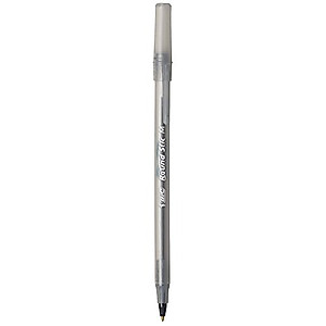 BIC Round Stic Xtra Life Ballpoint Pen, Medium Point (1.0mm), Black, 60-Count