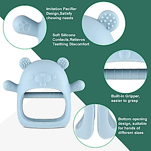 2 Pcs Baby Teething Toys for 12 Months Baby, Silicone Infants Mitten Teething Toy Baby Chew Toys for Sucking Needs, Anti-Drop, BPA Free