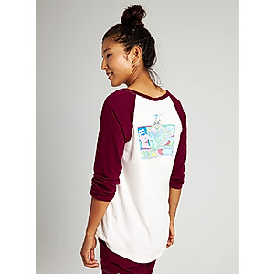 Burton Women's Standard Tuplin Raglan T-Shirt, Stout White/Mulled Berry, Small