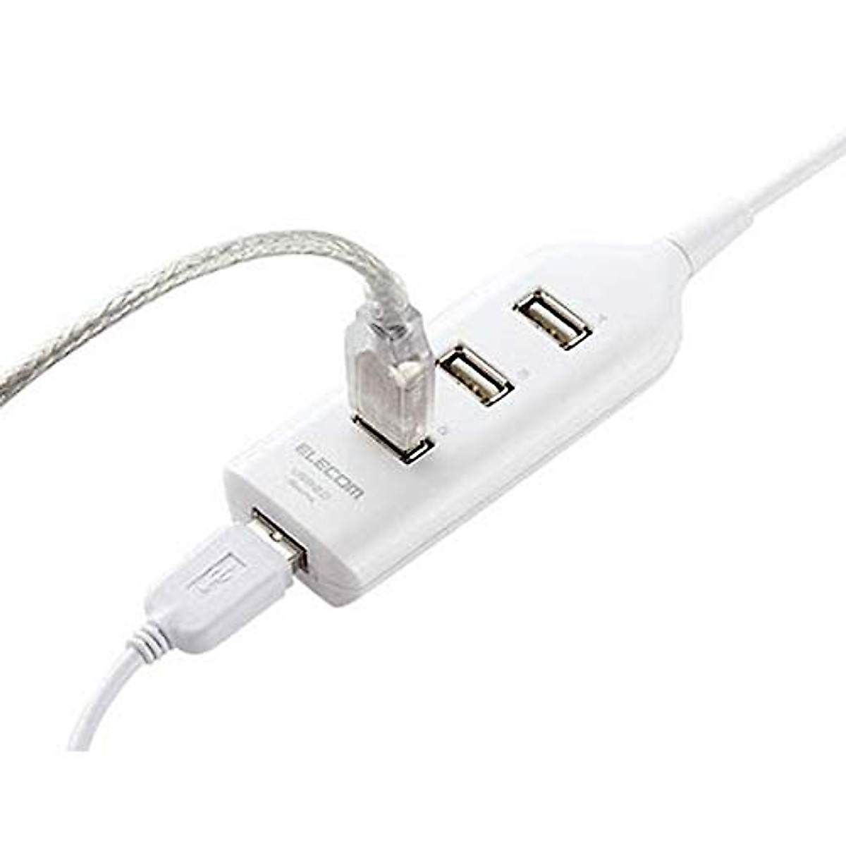 Lysee Plug & Connectors - 4 Port USB 2.0 Multi HUB Splitter High Speed Splitter Socket Expansion Desktop PC Laptop Adapter Converter Data Charger Cable - (Bundle: White)
