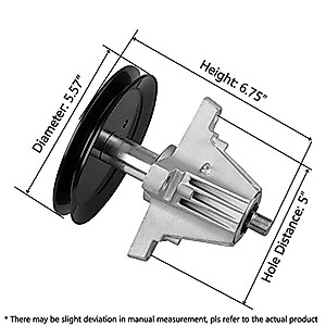 Spindle Fit for Troy Bilt Pony Mower - 918-06991 Greaseable Spindle Assembly Fit for MTD Huskee Craftsman T1000 T1200 Deck Lawn Tractor and Troy Bilt TB42 TB2246 Bronco 42" Tractor, Replace 618-06991