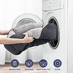 Siooko Small Dog Beds for Small Dogs Machine Washable Rectangle Puppy Bed with Anti-Slip Bottom, Soft Sleeping Pet Bed Durable (20'', Grey)