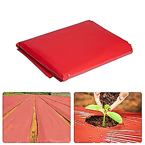 3 Mil Embossed Red Mulch Garden Plastic Film,4ft X 25ft Red Agriculture Crops Grow Film,Red Planting Mulch Film for Potato, Tomato, Eggplant, Strawberry
