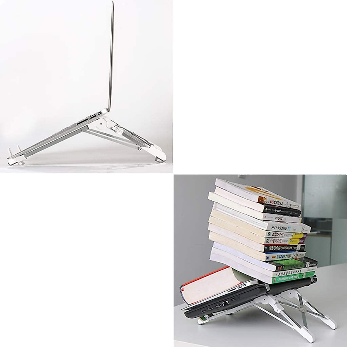 YLYAJY Laptop Stand Desk Tray for Bed, Aluminium, Adjustable Portable Folding Standing Desk Computer Riser (Color : D)