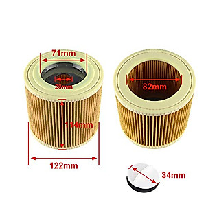 Wai Danie Cartridge Filter Wet & Dry Vacuum Cleaner Compatible with Karcher MV2 WD WD2 WD3 WD2.200 WD3.500 A2504 A2004 Replaces 64145520 (2)