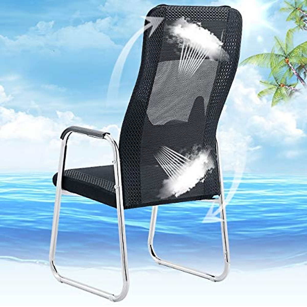 ZLBYB Home Computer Chair Waist Staff Office Chair Breathable Boss Chair Fixed Armrest Arch High Back Student Chair (Color : As2)
