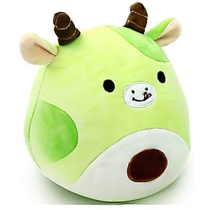 Gudisi Avocado Cow Plush Toy Pillow Cute Stuffed Animal Soft Plushie Doll Gift for Kids Boys Girls Green 8 inch