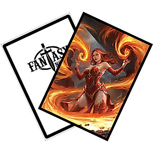 Fantasy North - Keara Hayes - Fire Mage - 100 Smooth Matte TCG Trading Card Sleeves - Fits Magic MTG Commander Pokemon and Other Card Games - Playing Card Sleeves