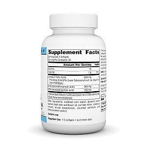 Source Naturals Vegan Omega-3s, Non-Fish EPA-DHA, for Heart and Brain Health Support* 300 mg - 60 Vegan Softfgels