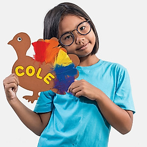 4E's Novelty 8" Foam Turkey Blank Cut Outs Shapes 24 Pack- Thanksgiving Crafts for Kids Bulk, Thanksgiving Craft for Toddler Kids Classroom Preschool Bulletin Board Supplies