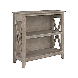 Bush Furniture Key West Small 2 Bookcase in Washed Gray
