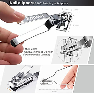Toenail Clippers for Seniors Thick Toenails, Toe Nail Clippers Adult Thick Nails Long Handle, Heavy Duty Nail Clippers Kit 6Pcs Black