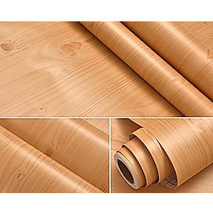 Faux Wood Grain Contact Paper Vinyl Self Adhesive Shelf Drawer Liner for Kitchen Cabinets Shelves Table Desk Dresser Furniture Arts and Crafts Decal 24 Inches by 16 Feet