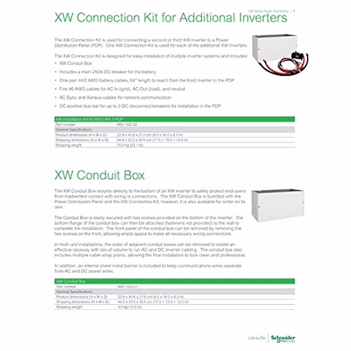 SCHNEIDER ELECTRIC CONEXT XW+ CONDUIT BOX