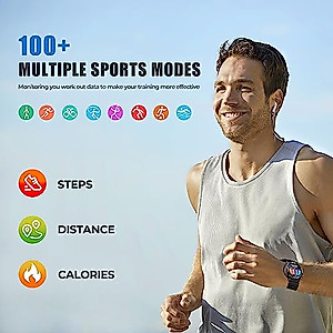 Military Smart Watches for Men, VIRAN 5ATM Waterproof Rugged Smart Watch with Bluetooth Call (Answer/Dial Call), 1.39” HD IP68 Fitness Tracker Watch with 100+ Sport Modes for Android/iOS Phone