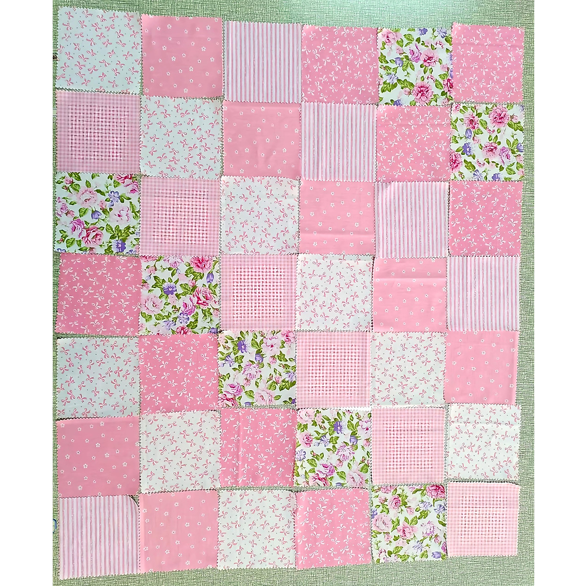 iNee Pink Fat Quarters Fabric Bundles, Quilting Fabric for Sewing Craft, 18x22 inches, (Pink)