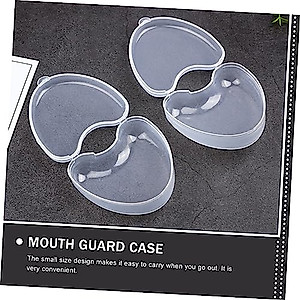Healeved 6pcs Mouthguard Teeth Protector Cases Retainer Container Denture Holder Clear Stand Clear Plastic Organizer Bins Plastic Stand Dentures Storage Cases Clear Mouth Guards Tooth Box