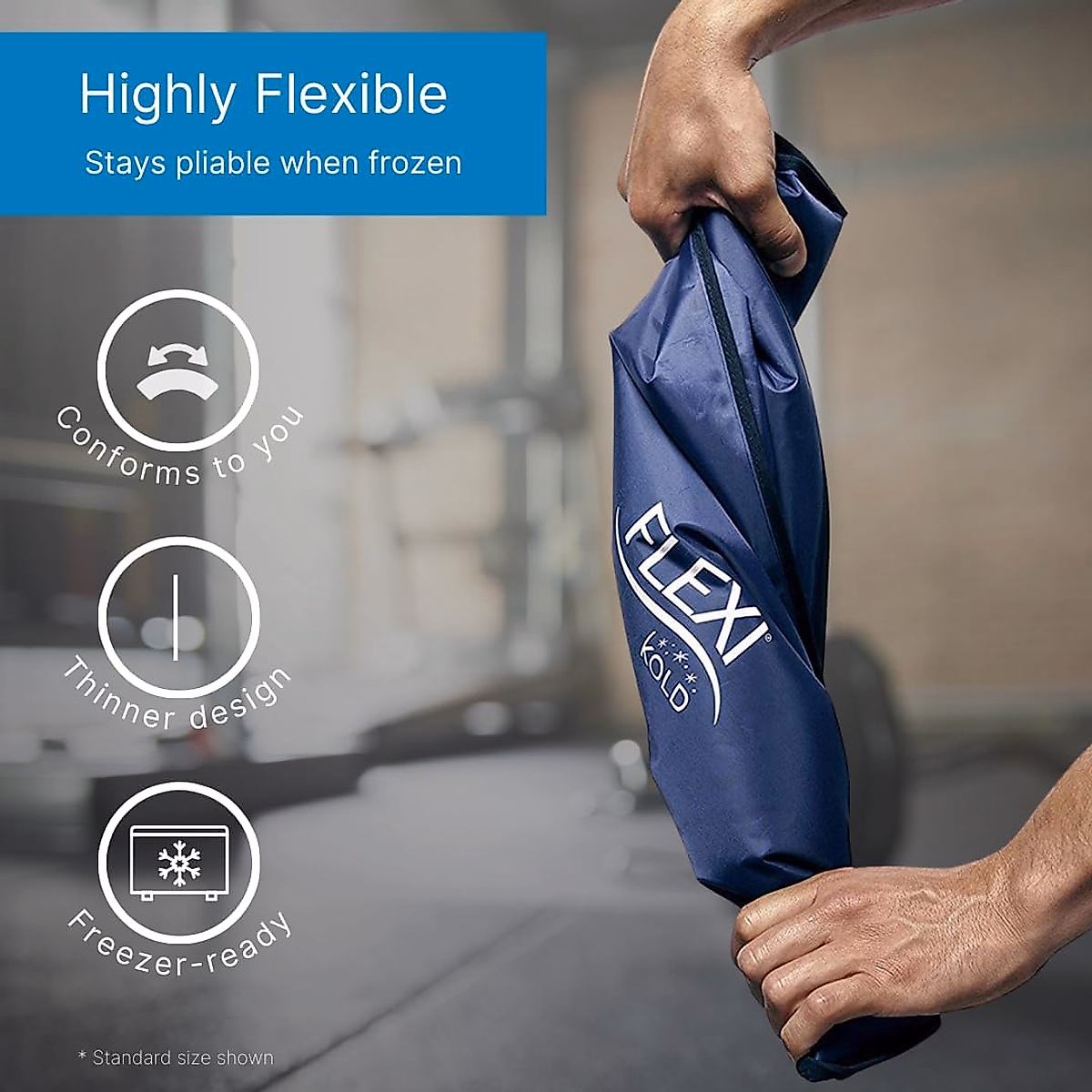 FlexiKold Gel Soft Flexible Ice Packs for Injuries - Reusable Freezer Cold Pack, Cold Compress & Cooling Gel Pad for Face, Shoulder, Hip, Leg, Arm, Ankle & Foot Injury - Medium - 7.5” x 11.5”