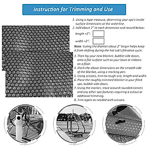 Spa and Hot Tub Bubble Insulating Cover 8ft x 8ft Thermal Pool Solar Blanket Cover(16 Mil)