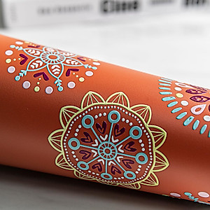 bzyoo SUP Double Wall Vacuum Insulated 24oz Tumbler with Straw and Lid Stainless Steel Water Bottle Travel Mug Cup, Mother's Day Gift Perfect For Ice Coffee or Tea Color: Orange Madallion