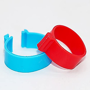 QWEQWE 100 Pack Chicken Identification Leg Bands Rings, ， Bird Ring Leg Bands - Plastic Pigeon Foot Bands Clip on Leg Rings for Chicks Pigeons, Parrots, Chickens (Random Color)