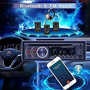 Single Din Car Stereo with DVD Player MP3 Car Radio CD Player with Bluetooth FM Receiver, USB/AUX/TF Card & Remote Control