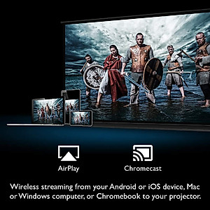 BenQ HT3550i True 4K Smart Home Theater Projector powered by Android TV - Google Play - Wireless Projection - HDR-PRO - 95 percent DCI-P3, 100 percent Rec709 - Lens shift (Renewed)