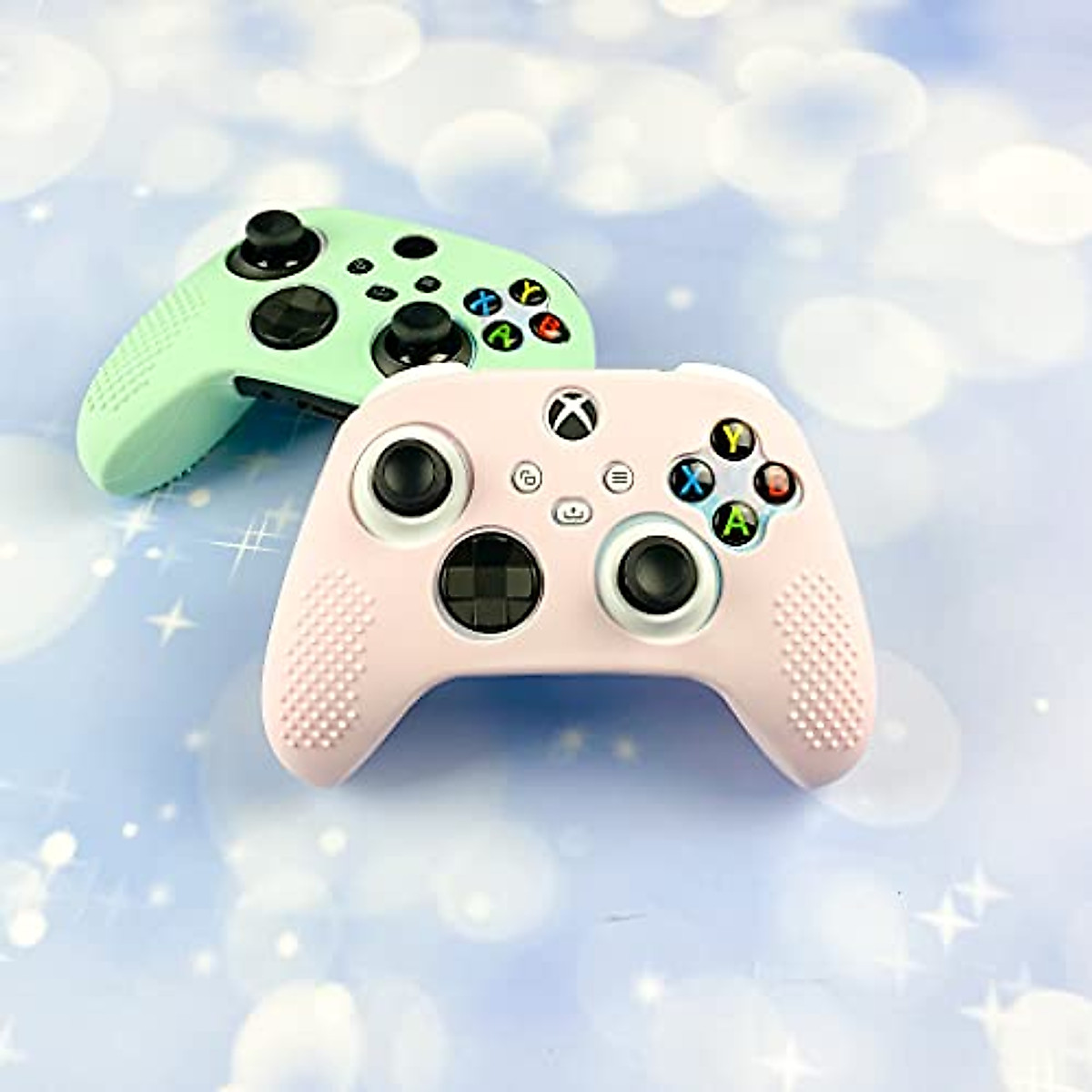 BelugaDesign Pastel Skin Cover for Controller | Soft Sleeve Shell Case with Textured Grip | Compatible with Xbox Series X/S and Xbox One (Pink + Green)