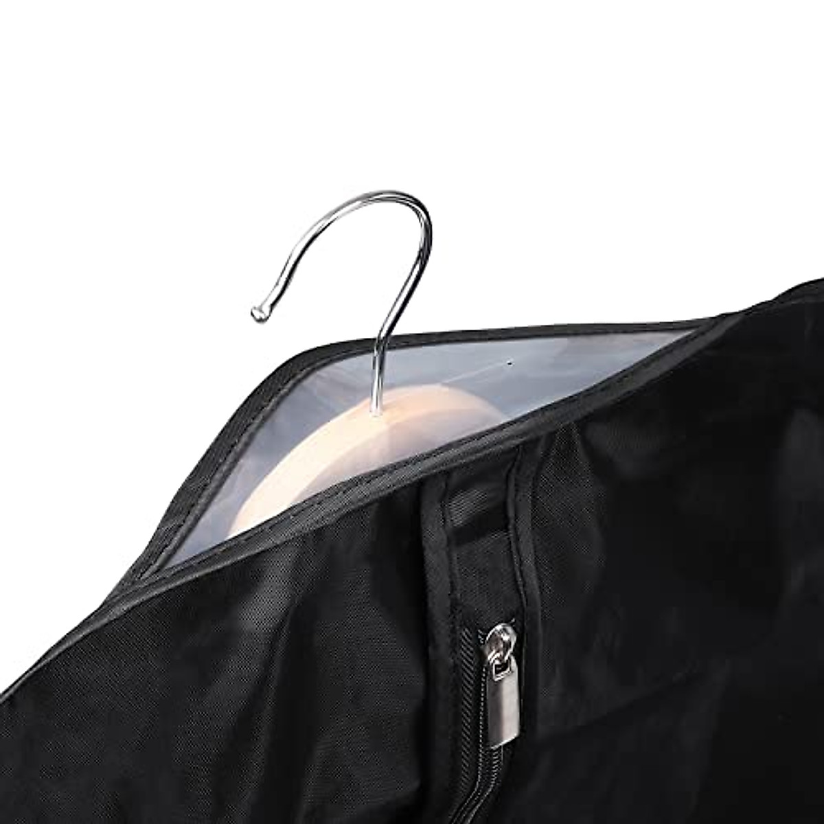 Univivi Garment Bag 60inch Lightweight Suit Bags for Closet Storage, Hanging Clothes Cover 3 Pack with Zipper and Eye-Hole Carry Handles for Folding for Tuxedos Coats Dresses, Black