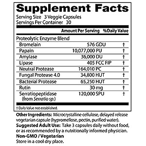 Doctor's Best Proteolytic enzymes, Digestion, Muscle, Joint, Non-GMO, Gluten Free, Vegetarian, 90 Veggie Caps