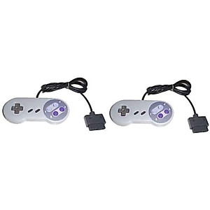 Ologymart Two 2 Controllers Bundle Compatible with Super Nintendo SNES Bulk Packaging Pack Of 2