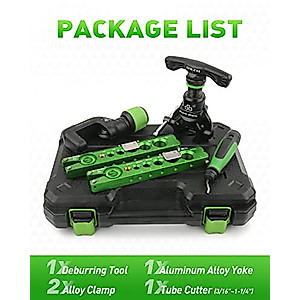 Super Stars Flaring Tool Kit 1/4" - 3/4" Tubing Pipe Flare Tool HVAC 45° Eccentric Type Flare Tool with Pipe Cutter for Copper/Aluminum/Stainless Steel Pipes(5 in 1 Kit)