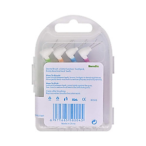 Angzhili 10 pcs Orthodontic Interdental Brush Mini Brush with Toothpick,Tooth Cleaning Tool