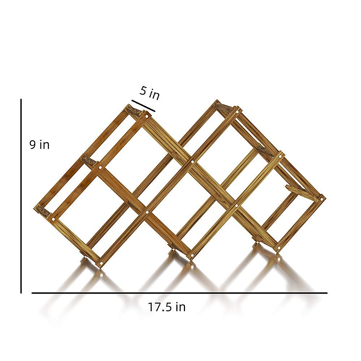 SHUNNAN Wine Rack,Wine Storage Racks Countertop,Foldable Tabletop Free Standing Wine Bottle Stand Holder,6 Bottle Wooden Wine Racks,Display Shelf for Home Kitchen Bar Cabinets(6 Bottle)