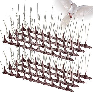 CIIC Bird Spikes, 16 Pack Stainless Steel Anti Bird Spikes, Bird Deterrents for Outside Pigeon Spikes, Bird Repellent Devices for Garden Fence Wall Coverage 16.4 Feet