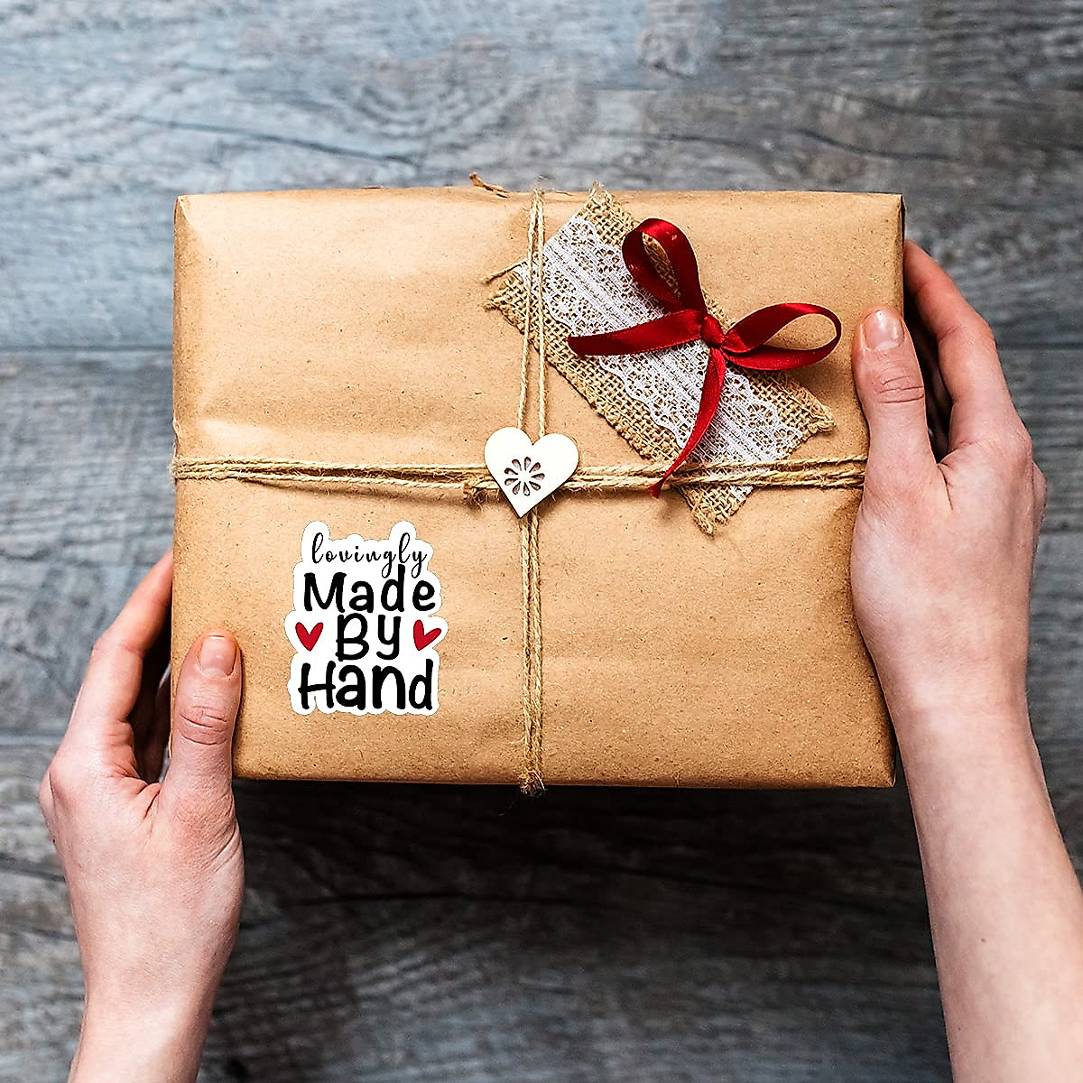 Littlefa 1.5” Lovingly Made by Hand Stickers,Thank You Stickers,Bakeries Stickers,Handmade Stickers,Small Business Stickers, Envelopes Stickers, Gift Bags Packaging 500 PCS