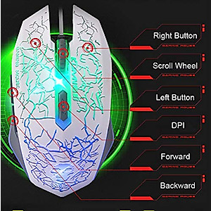 LexonElec T8 UK Layout Gaming Keyboard and Mouse Sets Rainbow Backlit Ergonomic Usb Gaming Keyboard