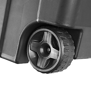 40 Gallon Wheeled Industrial Tote Plastic, Black, Set of 2