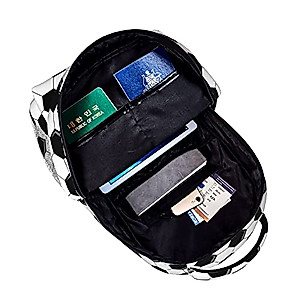 RUVNSR Soccer Backpack 16 Inch Large Capacity 3D Print Soccer Ball Sport Casual Daypack Travel School Bag Gym For Gifts Girls Boys Kids Adults