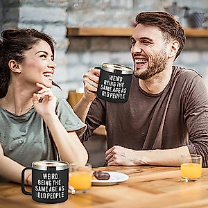 Birthday Gifts for Men Women - 14oz Coffee Tumbler Mug - Unique Funny Gift Ideas for Grandpa Dad Father Husband Him 30th 40th 50th 60th 70th 80th from Daughter Son Friends