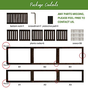 Tall Plant Stand, Bamboo Plant Stand Indoor & Outdoor 6 Tier 7 Potted Plant Shelf Rack for Multiple Plants & Flower Pot, Corner Planter Stand Holder Display for Living Room Office Balcony Garden