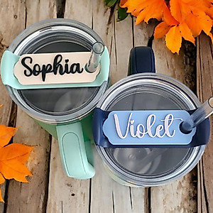 Personalized Colorful Tumbler Tag Name Plates for Stanley Quencher H2.0 (30, 40 Oz) - Customized Tumbler Cup Accessories, Unique Gifts for Teachers, Bridesmaids, Friends