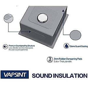 VAPSINT 15x15 inch 304 Stainless Steel Drop in Wet Bar Sink,Single Bowl Topmount Prep Rv Small Kitchen Sink with Grid and Drain