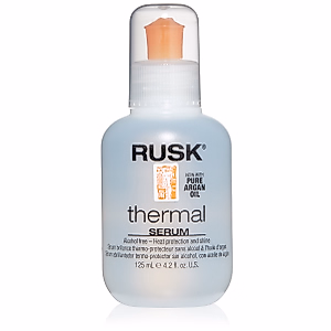 RUSK Designer Collection Thermal Serum with Argan Oil, 4.2 Oz, Alcohol-Free, Heat Protection and Shine, Frizz Eliminator, Great for Conditioning and Incredible Shine