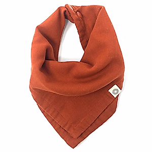 Kishu Baby Indi - Premium GOTS Certified Organic Bandana Scarf Bib (Rust)