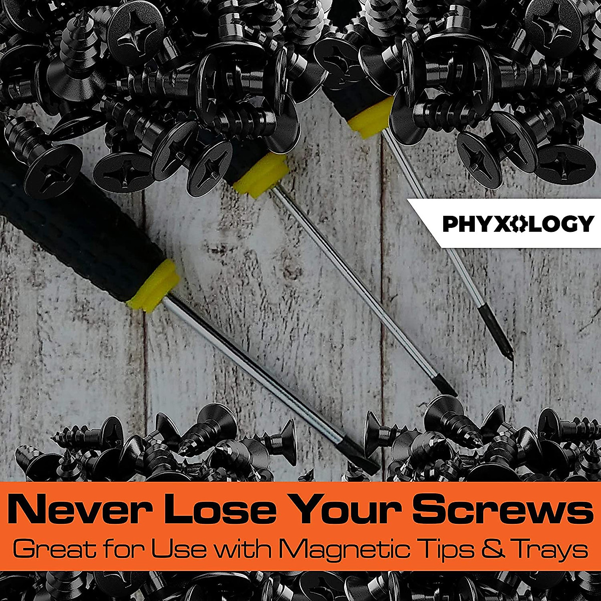 Durable #12 x 5/8" Black Phillips Head Screws 50 Pk. Versatile, Super Small, Coarse-Thread Coated Magnetic Steel Wood Screws Great for Indoor DIY Woodworking Projects, Furniture, and Handiwork